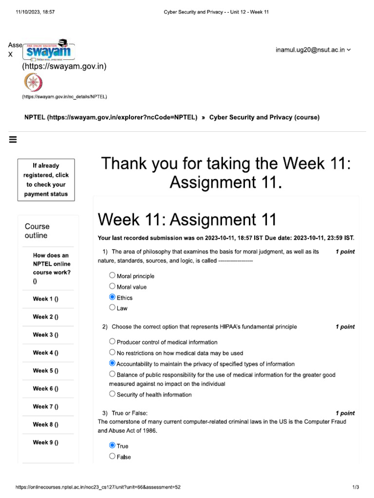 Cyber Security and Privacy - Week11 | PDF