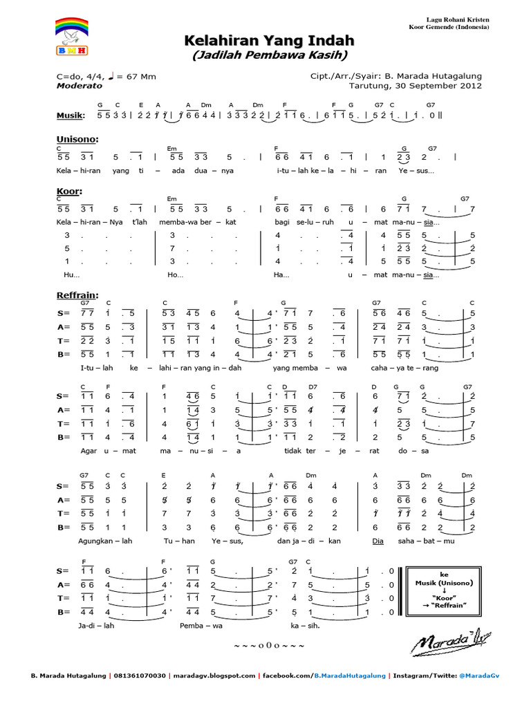 Lagu Koor Natal Kelahiran Yang Indah | PDF