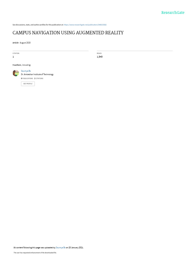 Campus NavigationIJETRM | PDF | Augmented Reality | Graphics Processing Unit