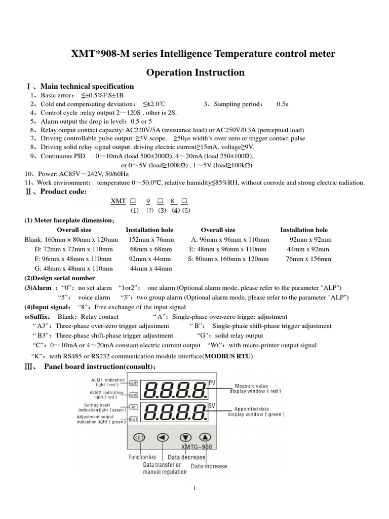 XMT-908-M PT1000 en | PDF