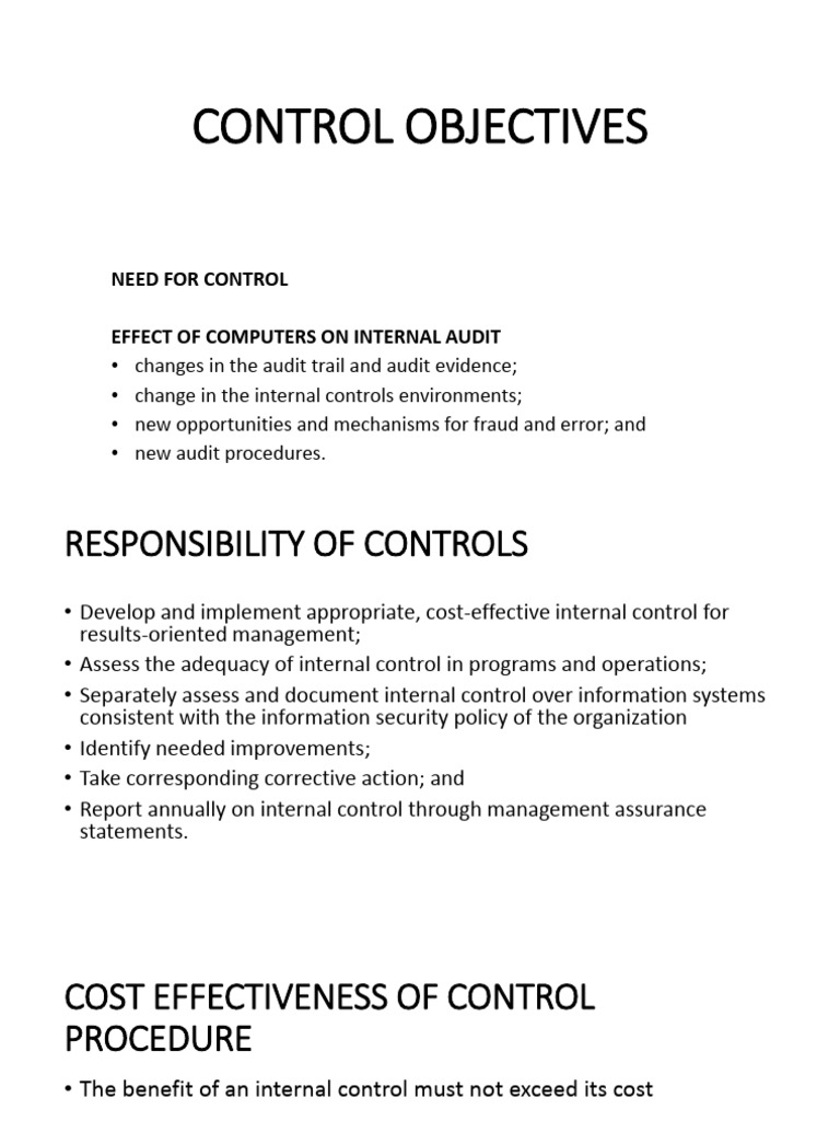 Lecture 3 Control Objectives (Cobit) | PDF | Internal Control | Cobit