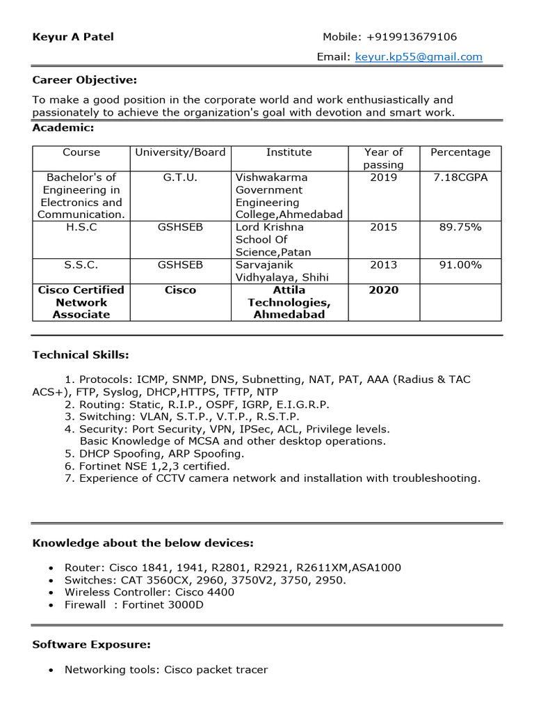 Keyur Patel | PDF | Computer Network | Networking Standards