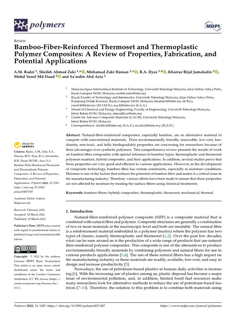 Bamboo and Plastic Polymers-14-01387 | PDF | Composite Material | Fibers