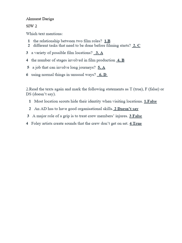 Film Production Roles and Tasks Explained | PDF