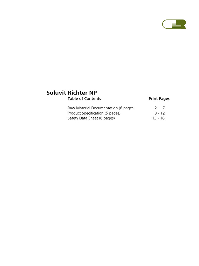 Soluvit Richter NP Documentation | PDF