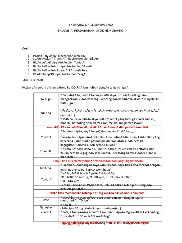 PDF Skenario Drill Emergency | PDF