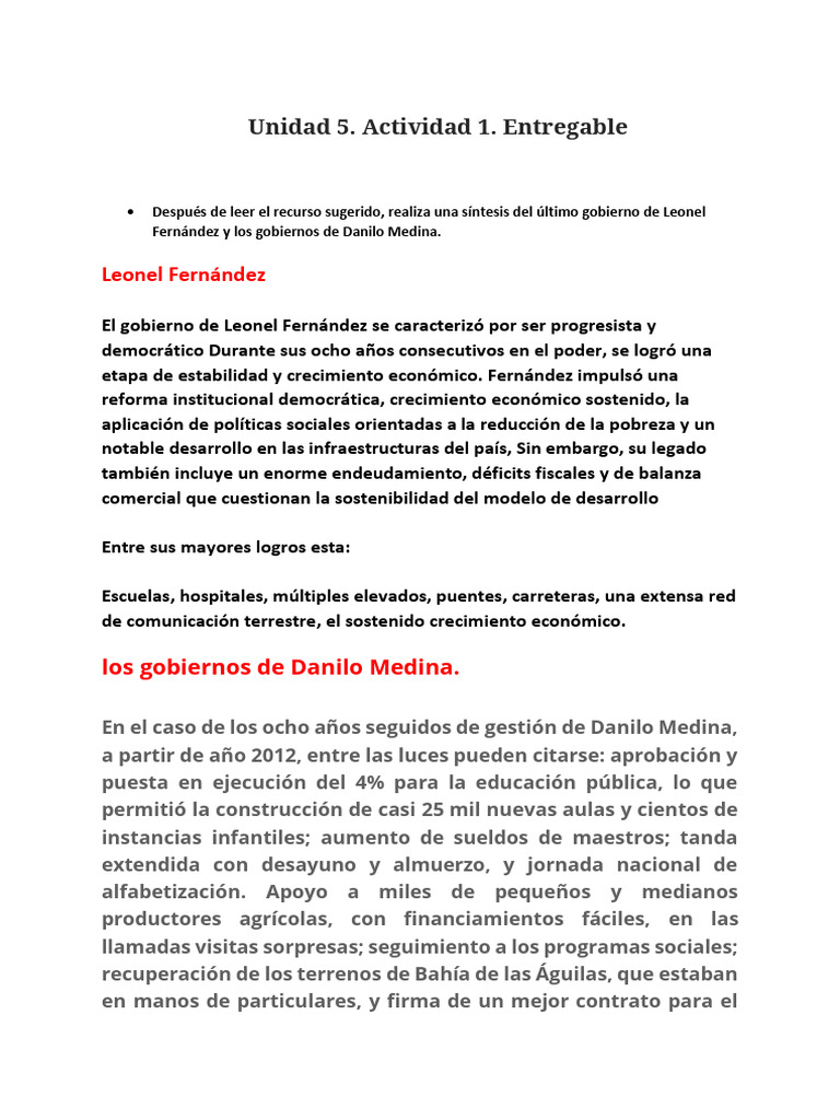 Unidad 5. Actividad 1. Entregable | PDF