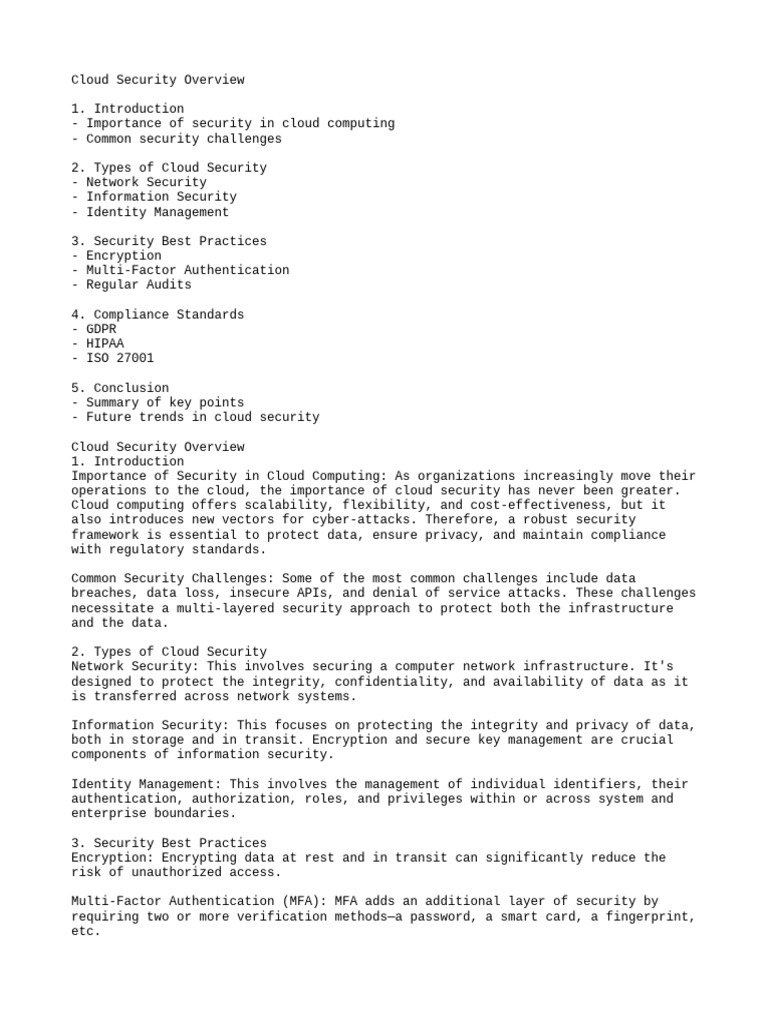 Cloud Security Overview | PDF | Information Security | Security