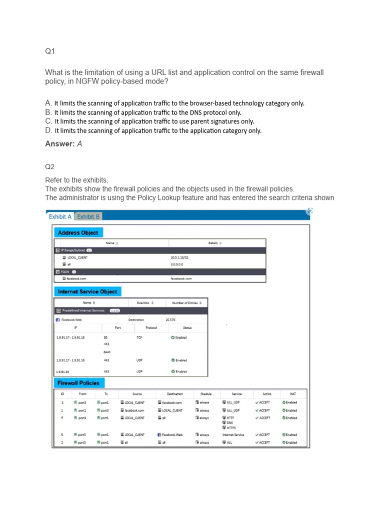 Nse4 Exam p1 | PDF | Transport Layer Security | Firewall (Computing)