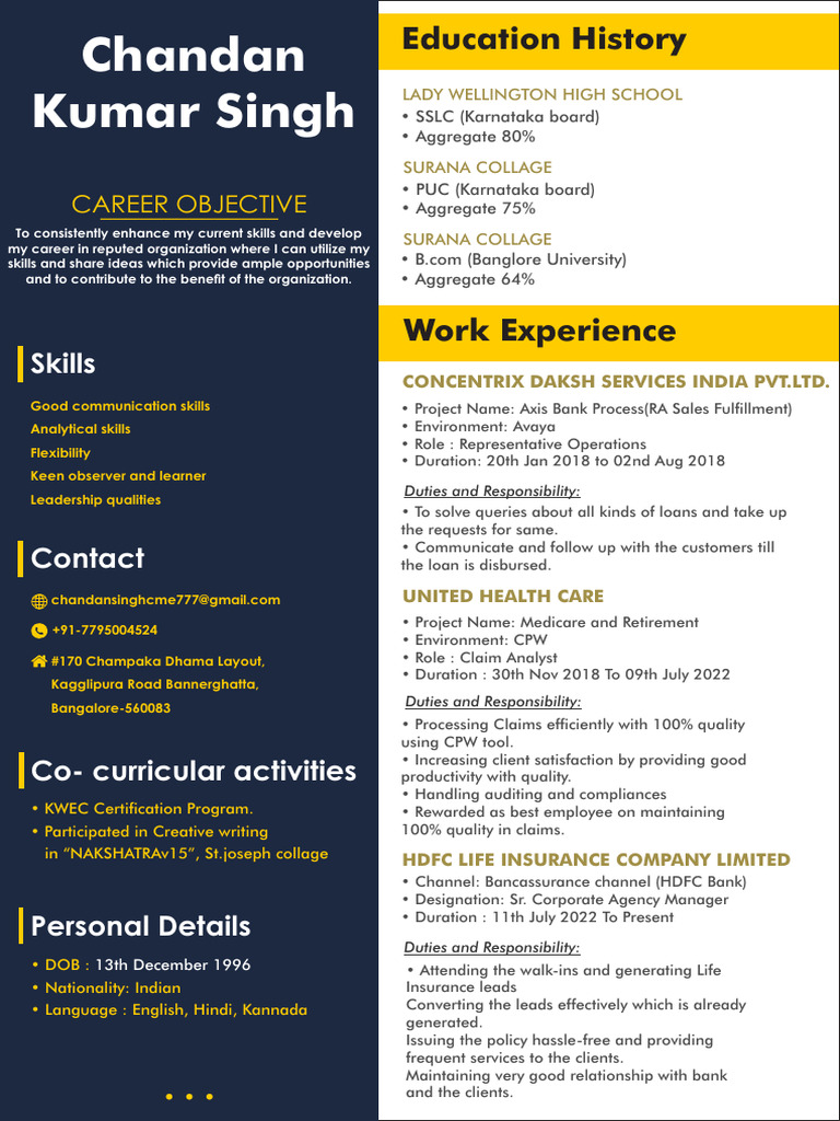 Chandan Bhaiya CV | PDF | Business | Private Sector