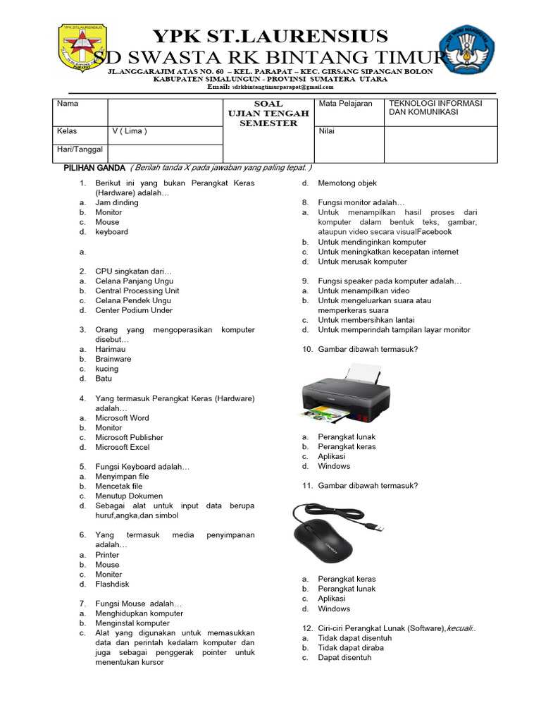 Soal Uts Kelas 5 | PDF