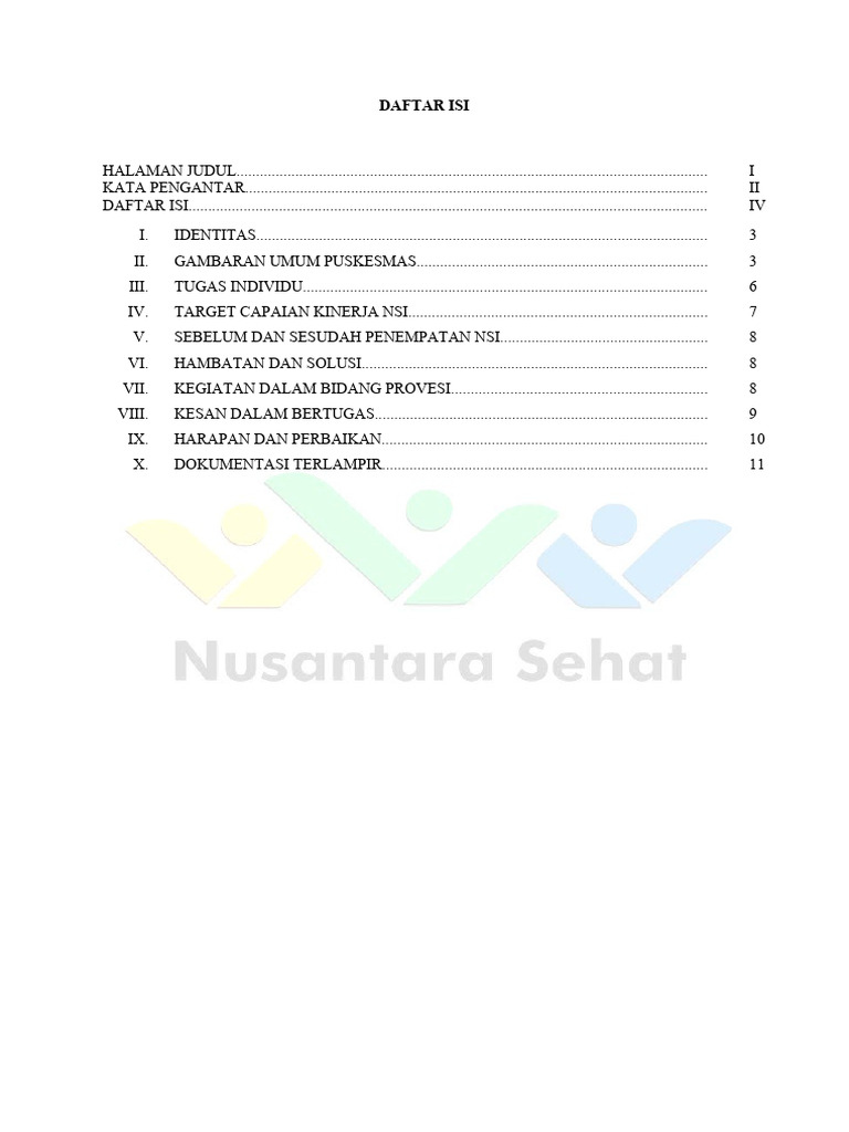 Daftar Isi Nsi | PDF
