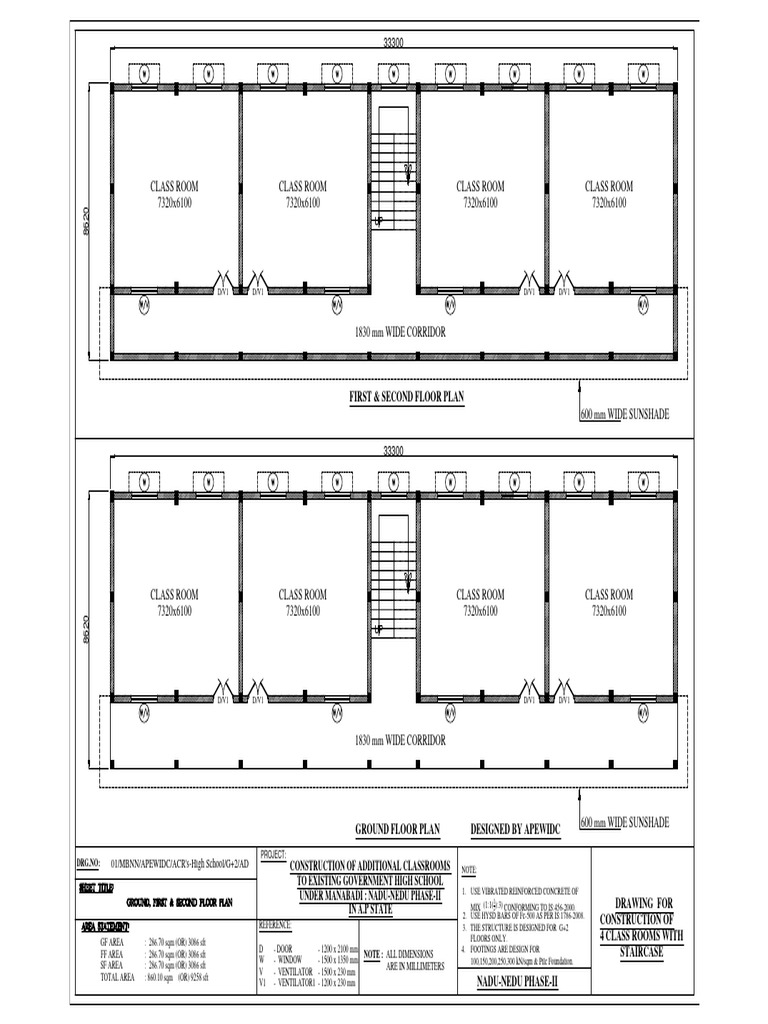 First & Second Floor Plan: D/V1 D/V1 D/V1 D/V1 | PDF | Foundation ...