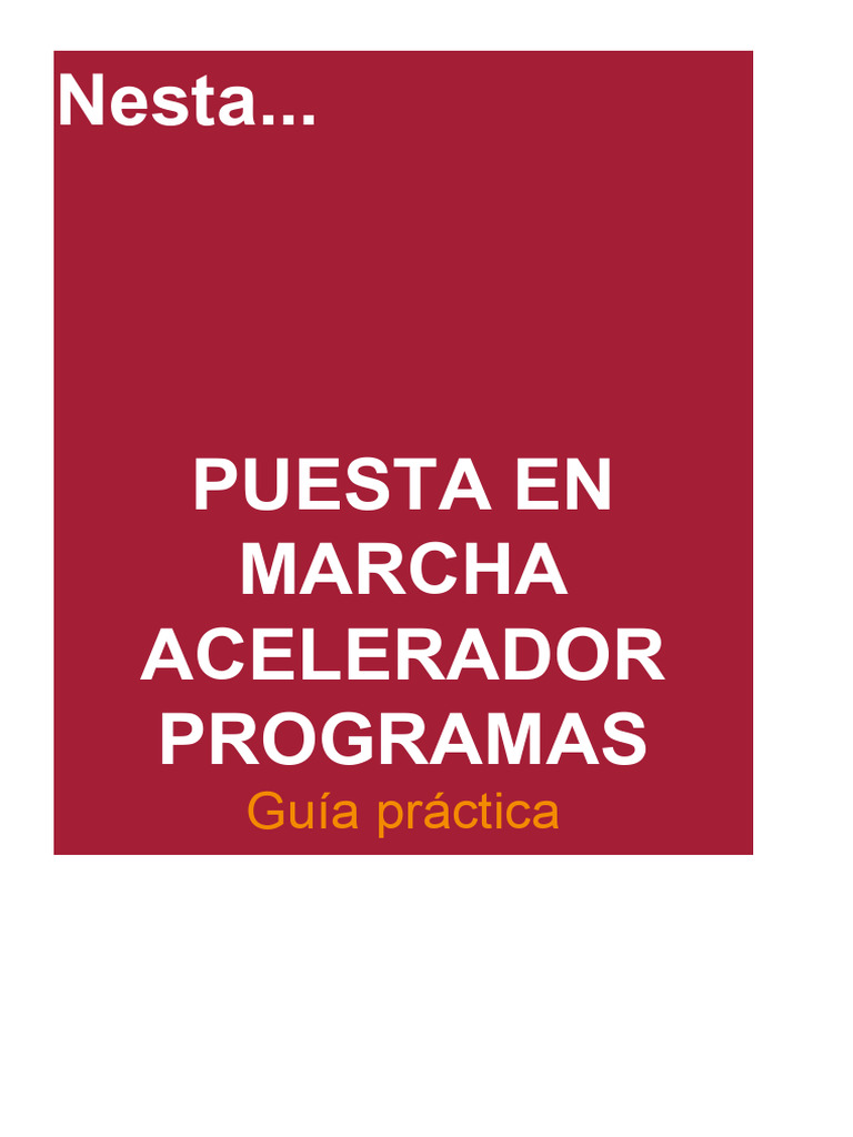 Programas de Aceleración de Startups: Una Guía Práctica | PDF | Empresa de inicio | Pequeñas ...