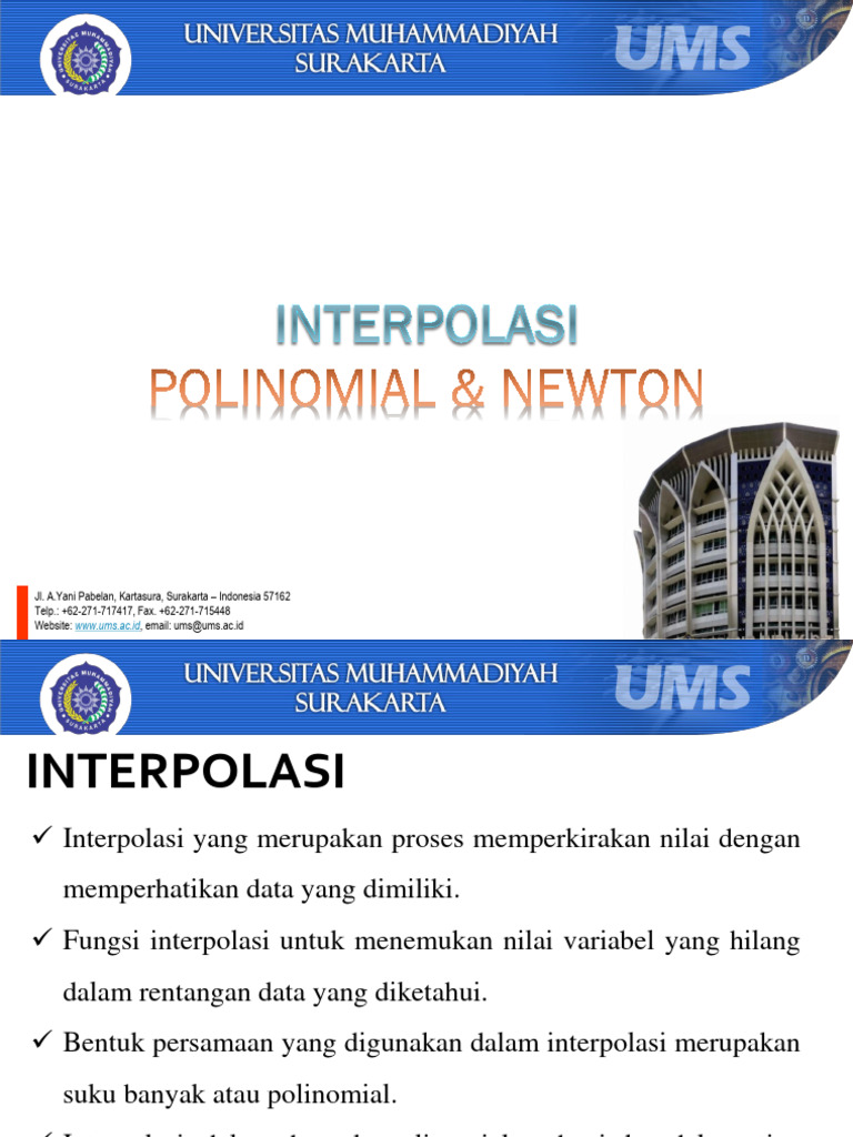 Materi Interpolasi - Teknik Elektro Interpolasi Linier Dan Newton | PDF