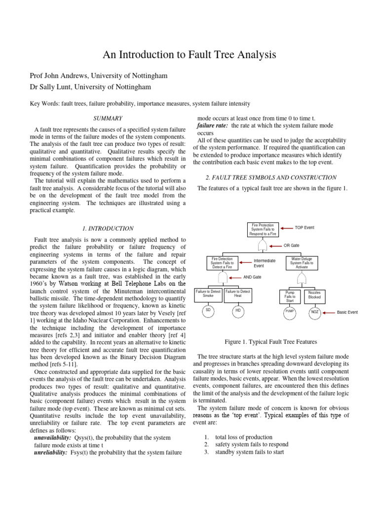 An Introduction To Fault Tree Analysis | Download Free PDF | Analysis | System