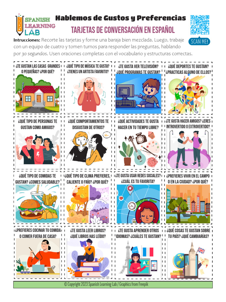 Likes and Preferences in Spanish Gustos y Preferencias en Espanol | PDF