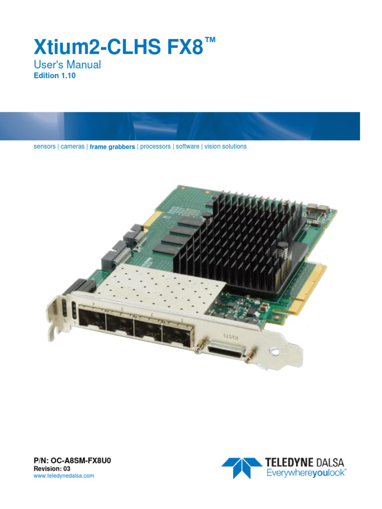 Xtium2 CLHS FX8 User Manual | PDF | Installation (Computer Programs ...