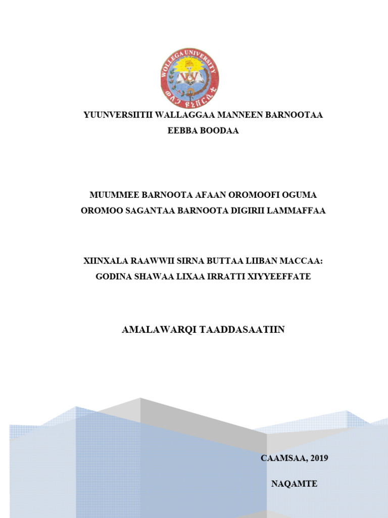 Sirna Raawwii Buttaa Gadaa Maccaa | PDF