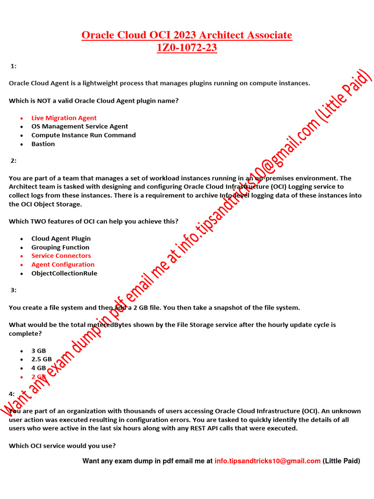 Oracle Cloud OCI 2023 Architect Associate 1Z0-1072-23: Live Migration ...