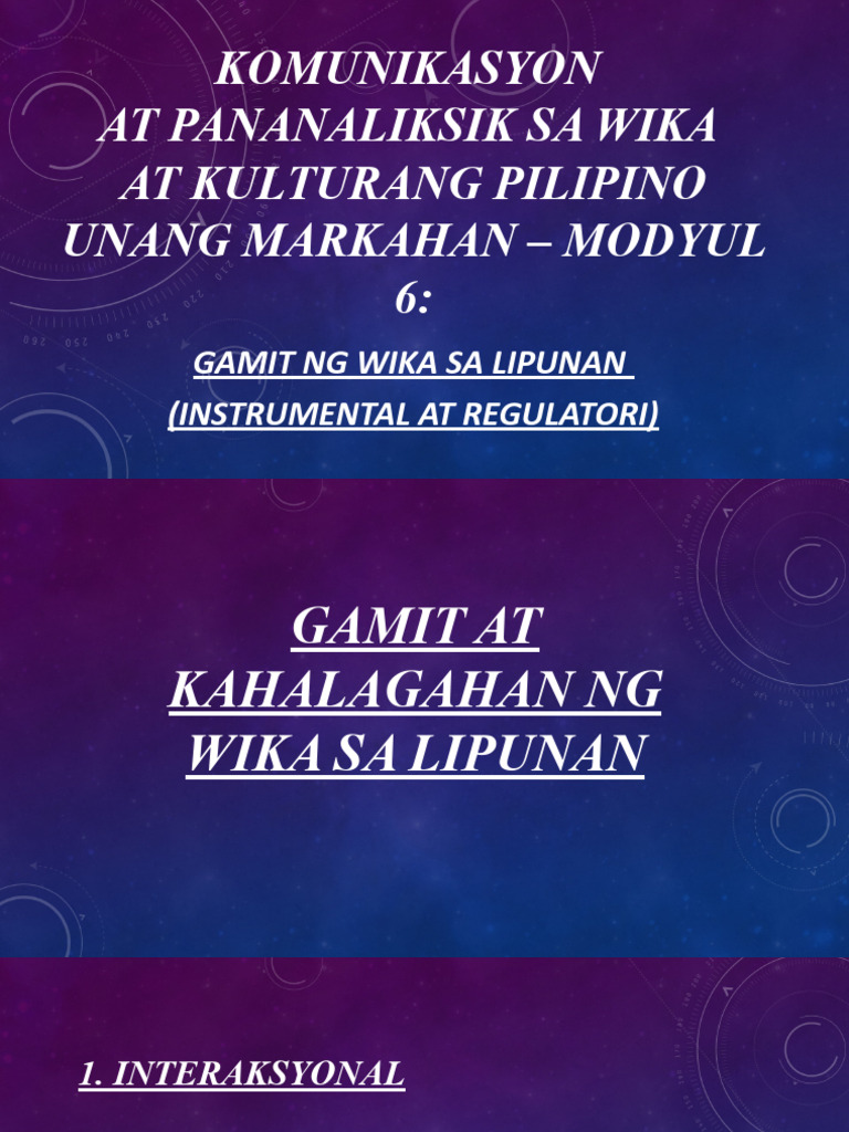 Group 1 Gamit NG Wika Sa Lipunan | PDF