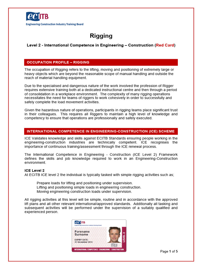Rigging - ICE Level 2 - 01 07 14 | PDF | Welding | Construction