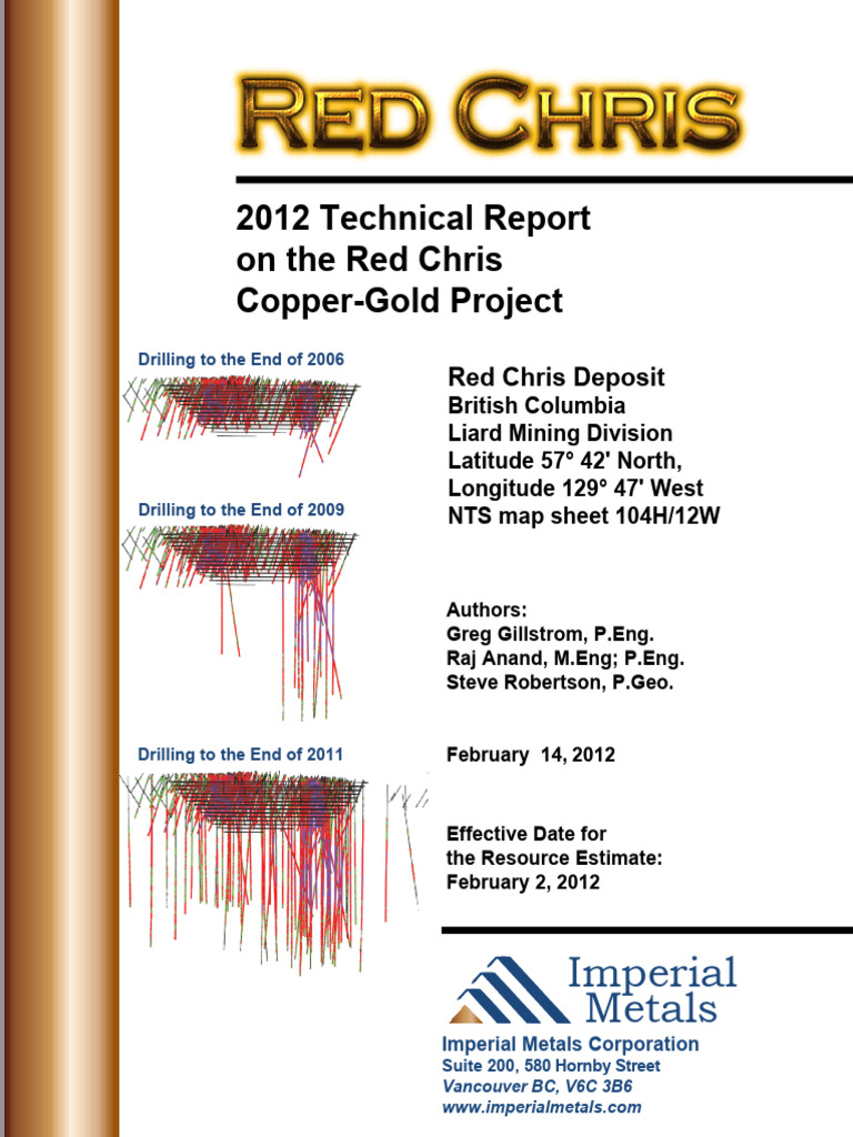 2012 Red Chris 43 101 Report | PDF | Dam | Geology