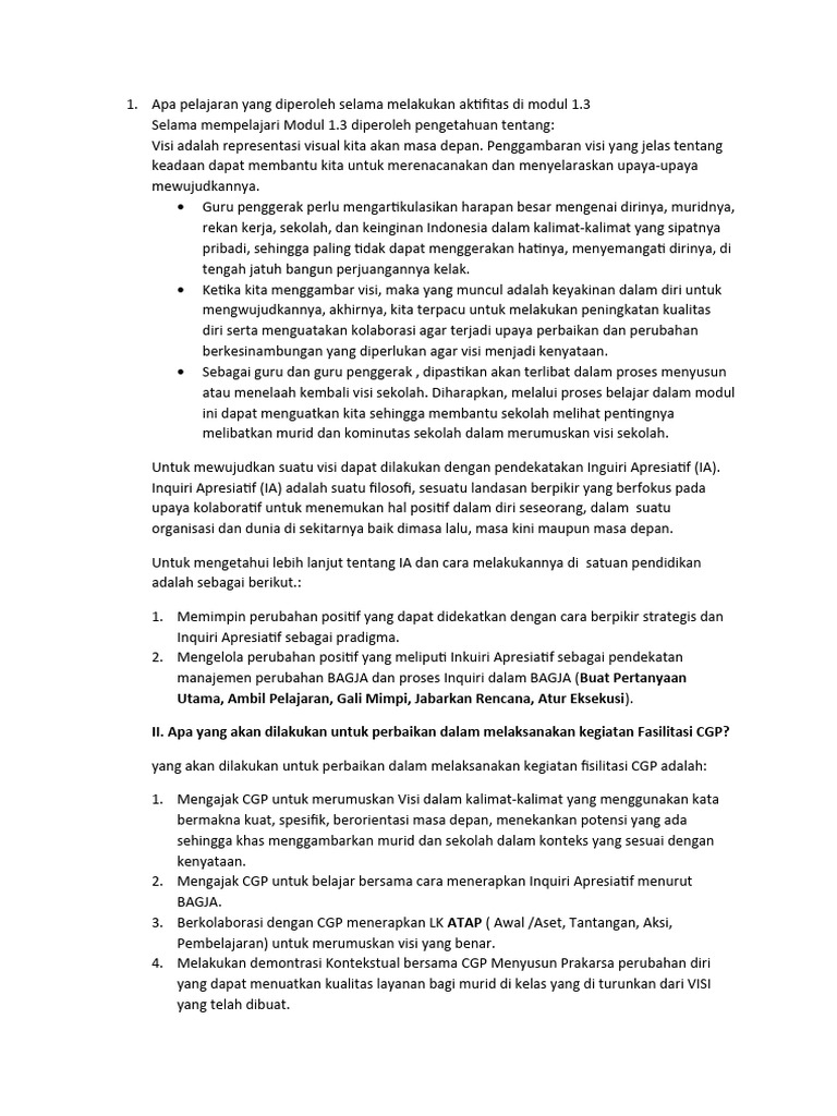 Refleksi Modul 1.3 | PDF