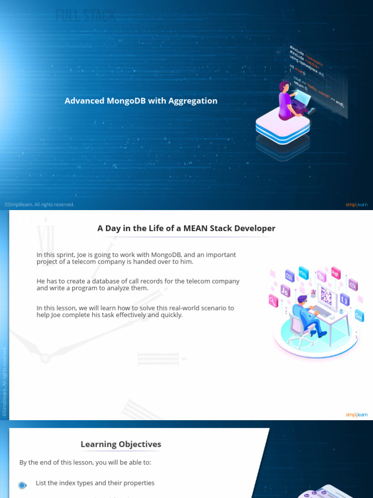 MEAN 3 L4 Advanced MongoDB With Aggregation | PDF | Mongo Db | Database Index
