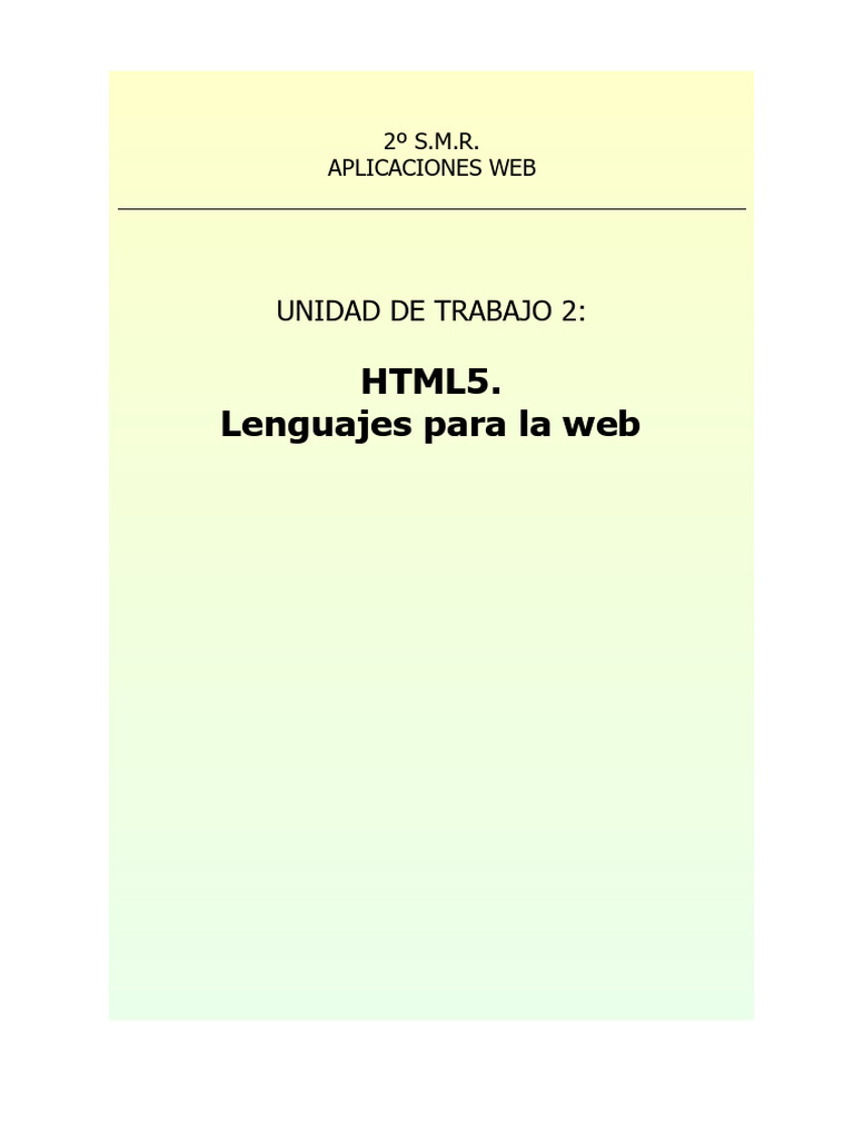 UT2 - HTML5 Lenguajes para La Web | PDF | HTML | Redes