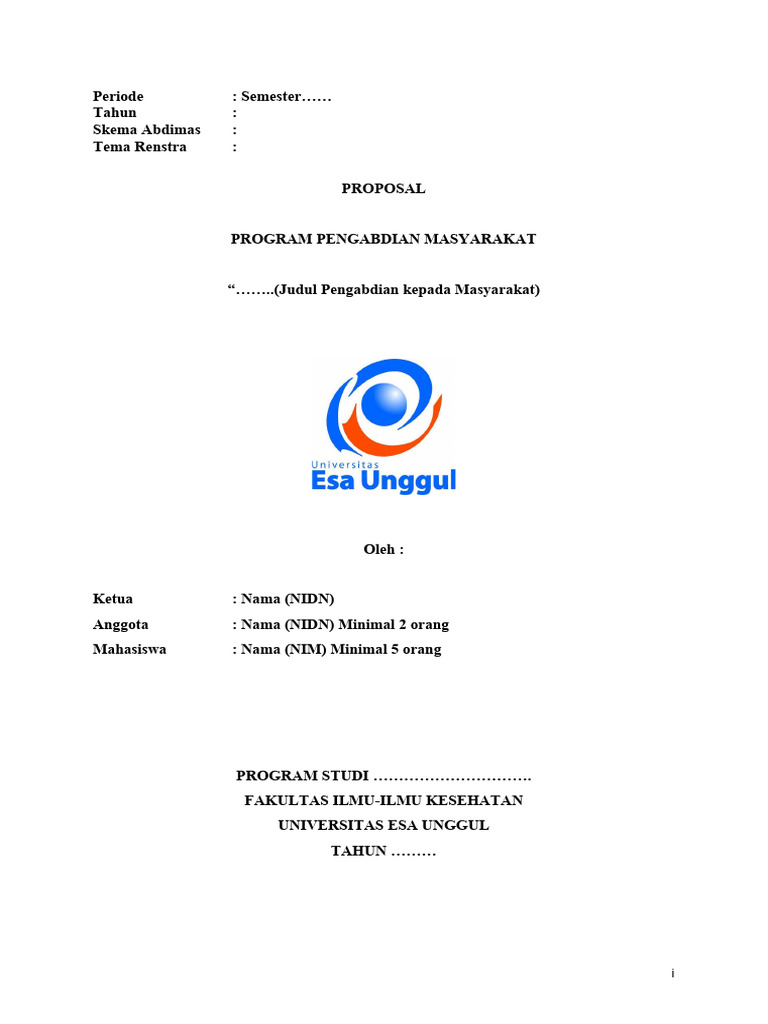 Templete Proposal Abdimas Internal | PDF