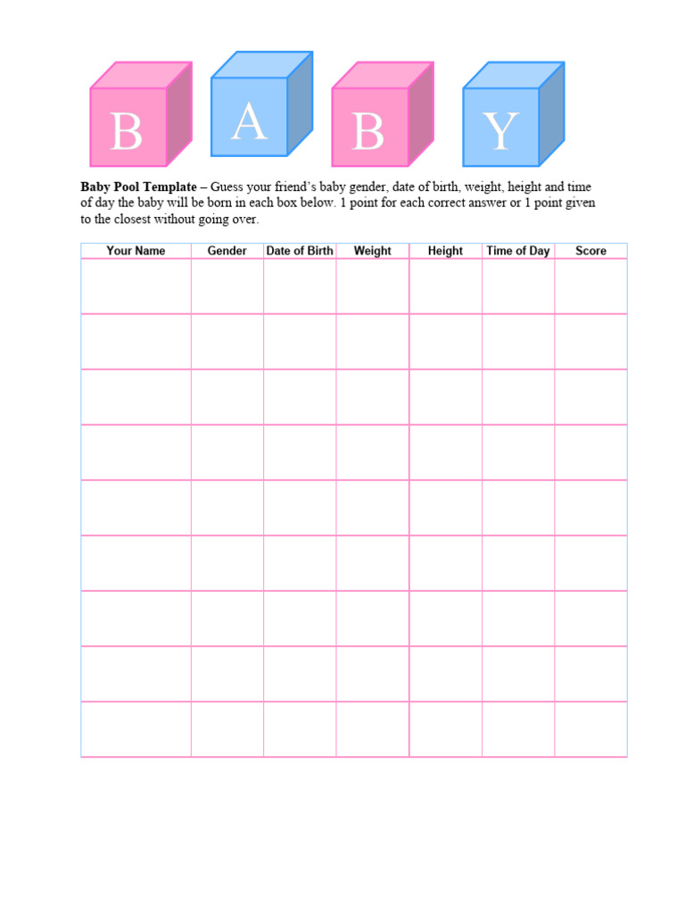 Baby Pool Template | PDF | Wellness