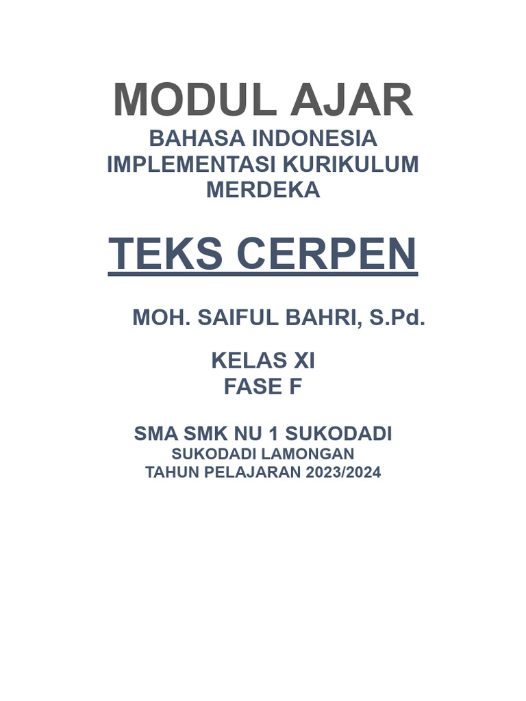 MODUL AJAR Jadi | PDF