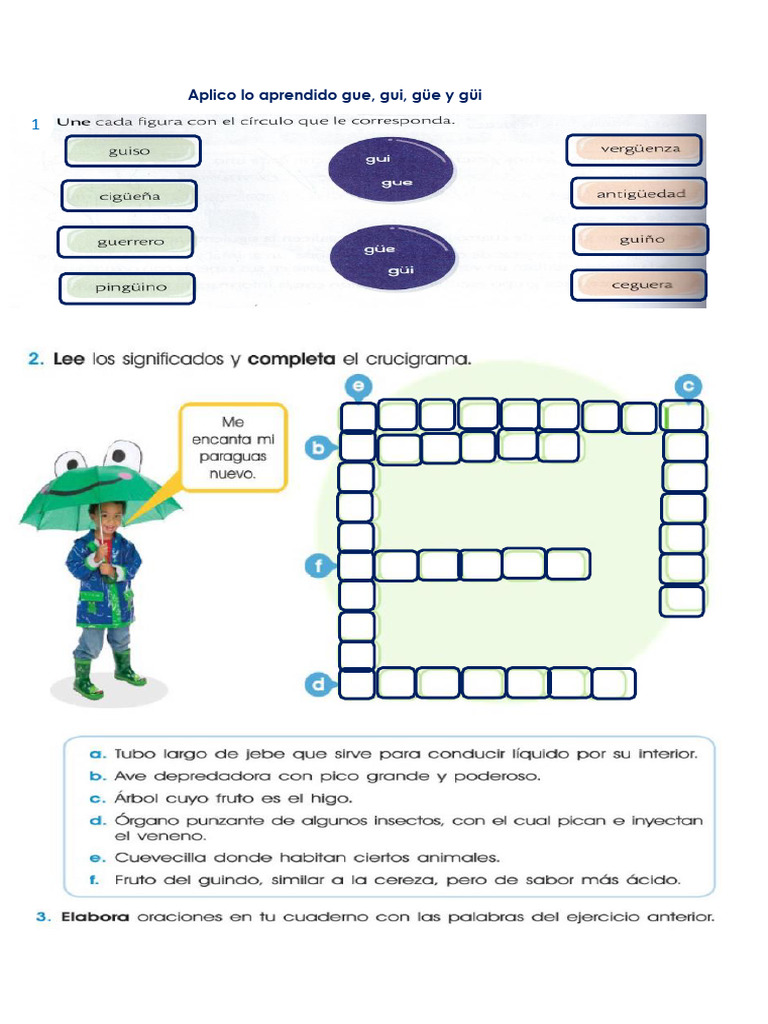 Fichas gue,gui,güe y güi | PDF