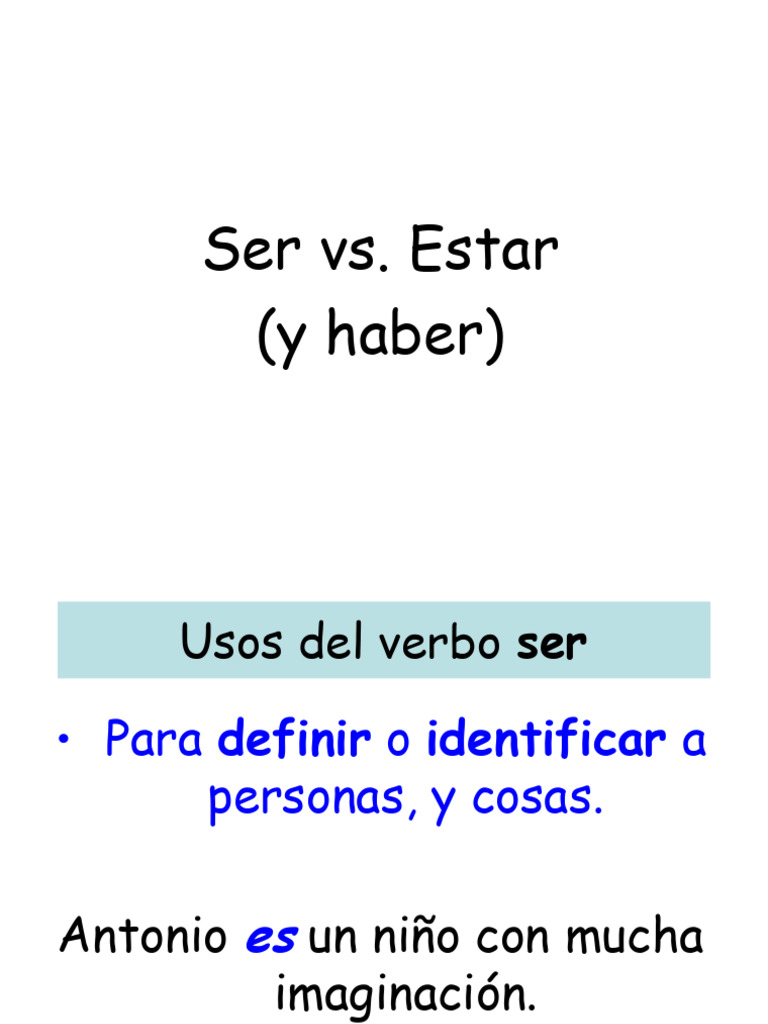 Ser estar haber Espanol 4 | PDF | Verbo | Sintaxis