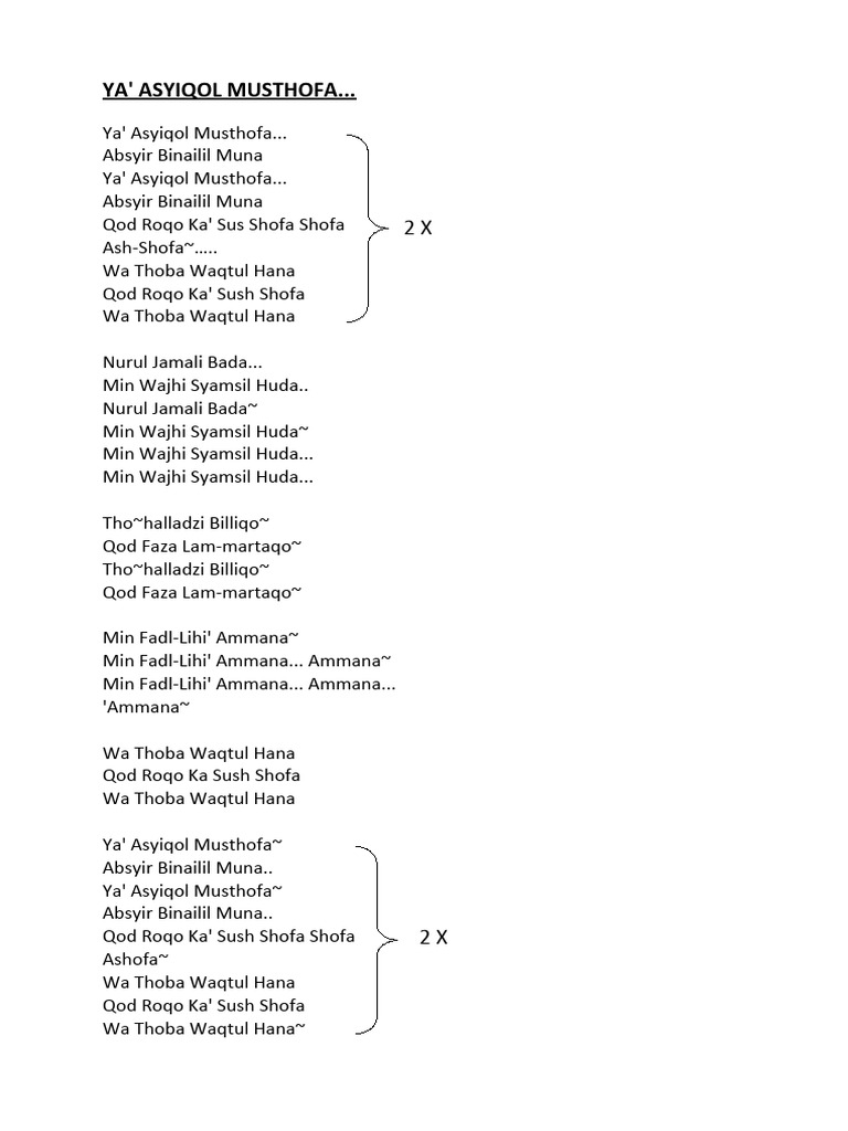 Lirik Kasidah | PDF | Art | Religion & Spirituality