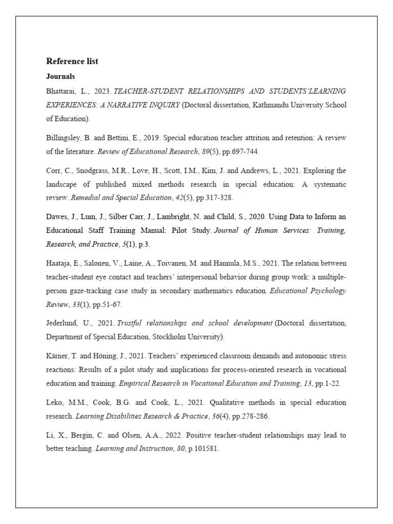 Reference List | PDF