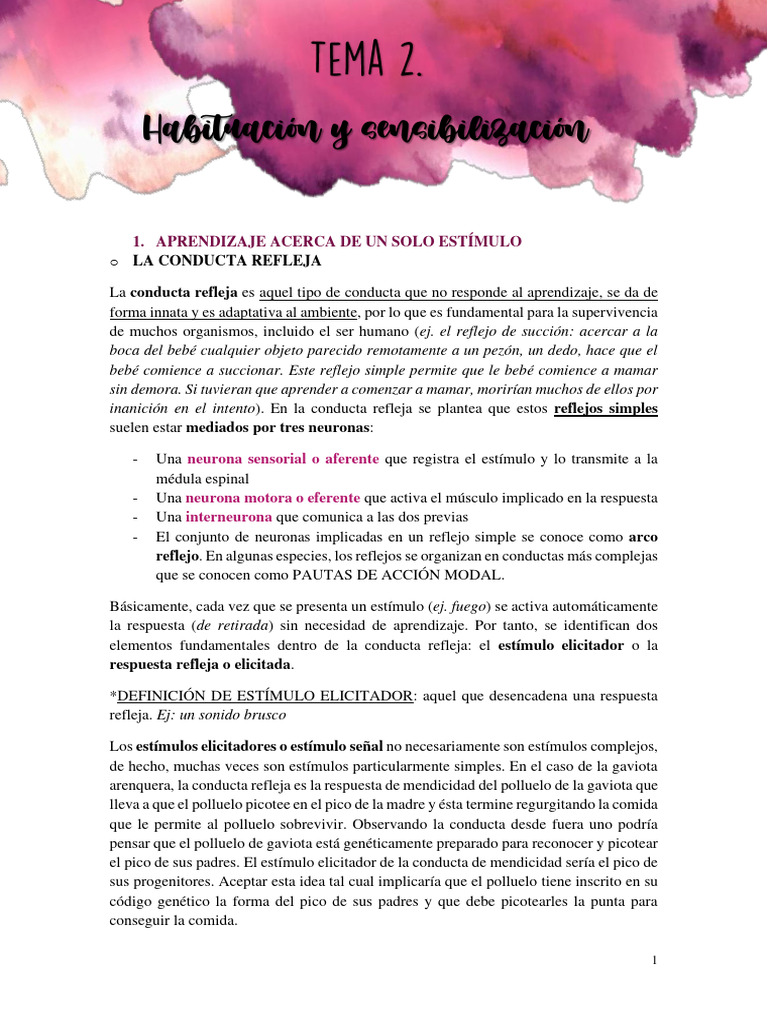 Estímulos Elicitadores y Conducta Refleja | PDF