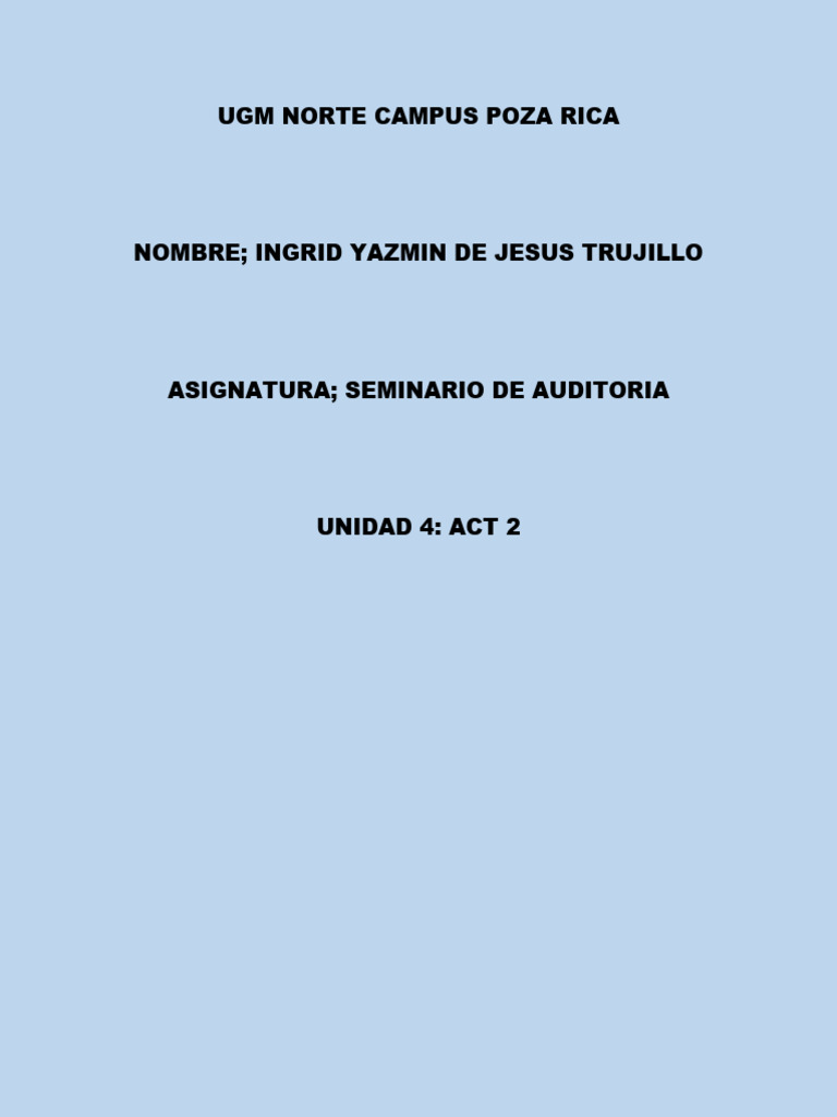 Unidad 4 - Act 2 - Ingrid de Jesus | PDF