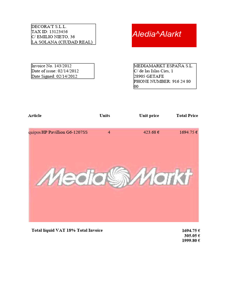 Mediamark Invoice | PDF | Taxes | Government Finances