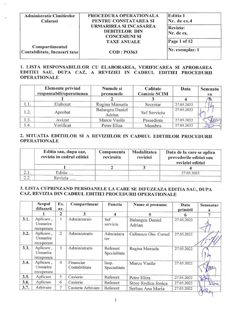 Procedura Operationala PO363 | PDF