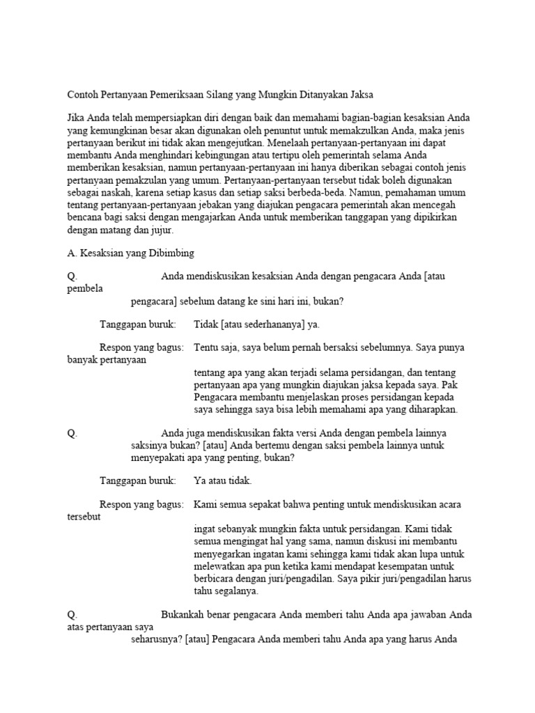 Contoh Soal Ujian Silang | PDF