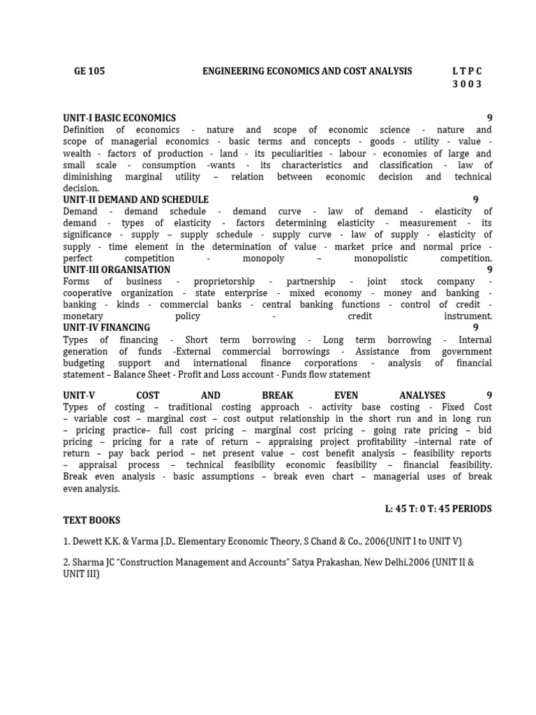 Ge105 Engineering Economics and Cost Analysis | PDF