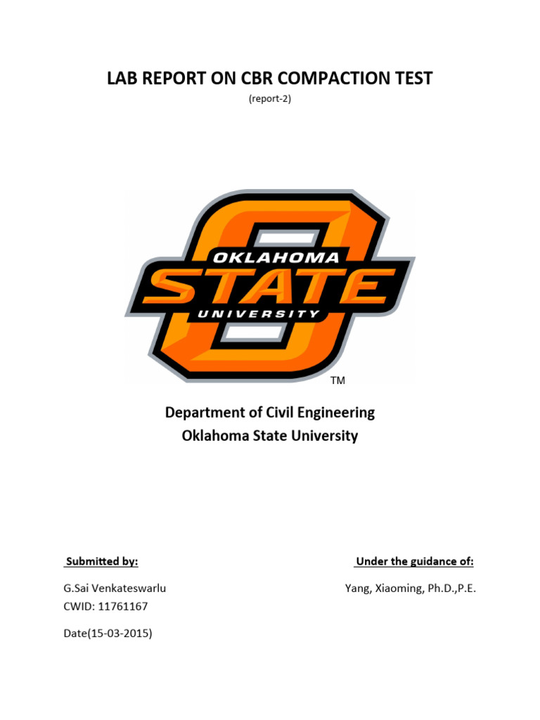 Lab Report On CBR Compaction Test | PDF | Technology & Engineering