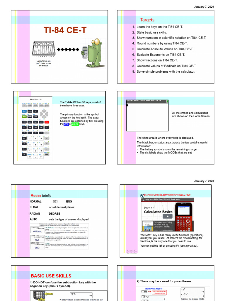 1 Operations On TI84 CE-T | PDF