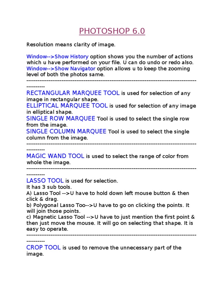 Photoshop Tools | PDF | Adobe Photoshop | Graphic Design