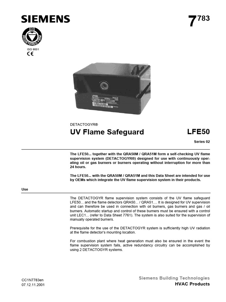 LFE50 and QRA50 UV Flame Safe Guard2 | PDF | Alternating Current ...