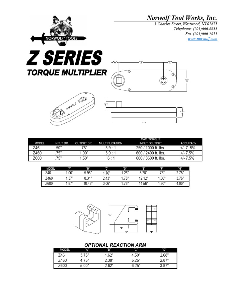 Norwolf Torque Multiplier Specifications | PDF