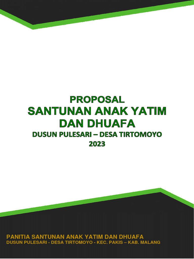 Proposal Santunan Anak Yatim Dan Dhuafa Dsn. Pulesari - 2023 | PDF