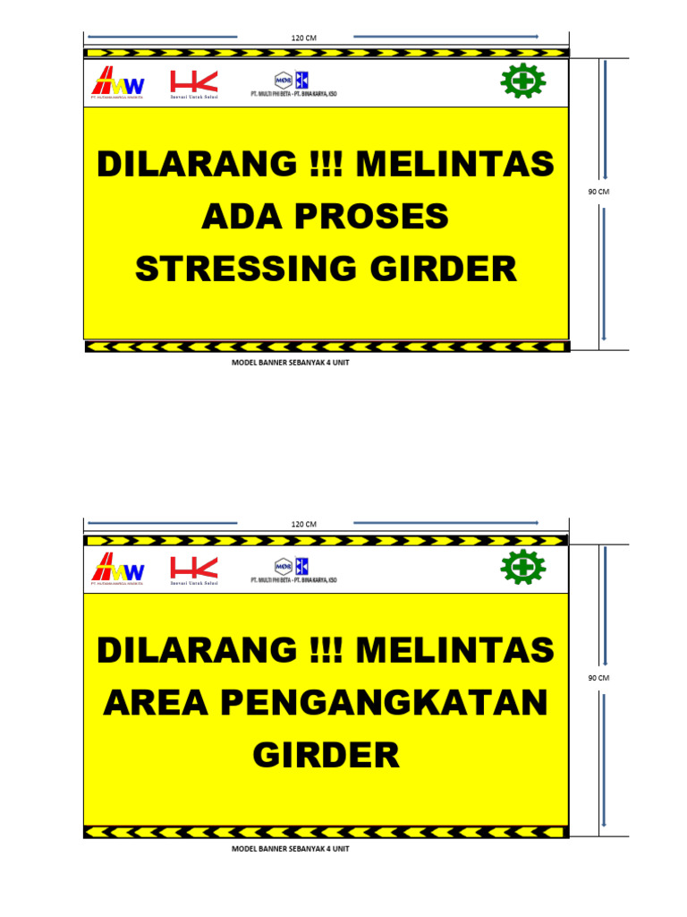 Rambu Peringatan Proyek Konstruksi | PDF